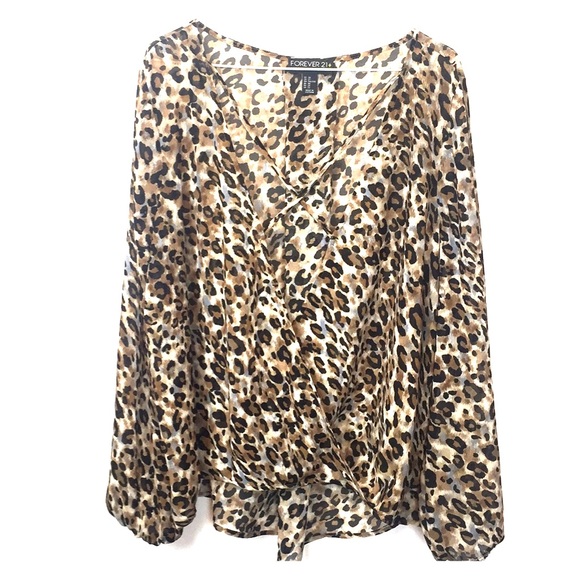 Forever 21 | Tops | Leopard Topcrisscrossed Front Design | Poshmark
